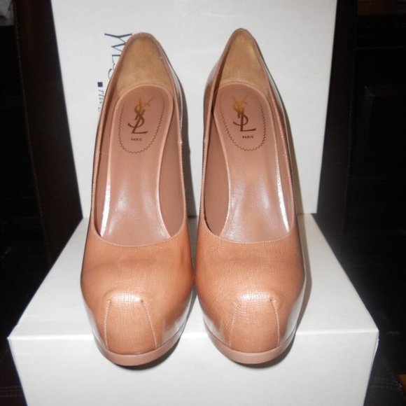 Yves Saint Laurent | Shoes | Ysl Yves Saint Laurent Tribtoo Patent Leather Platform Pump Heel ...